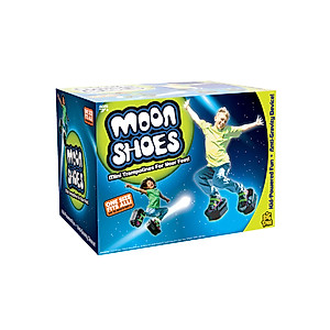 Moon Shoes Bouncy Shoes, Mini Trampolines for Your Feet, One Size, Black, New and Improved, Bounce Your Way to Fun, Very Durable, No Tool Assembly, Athletic Development, up to 130 lbs