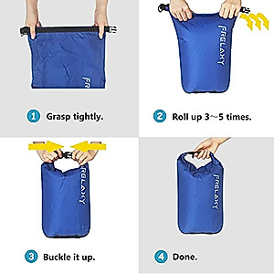 Frelaxy Dry Bag 3-Pack/5-Pack, Ultralight Dry Sack, Outdoor Bags Keep Gear Dry for Hiking, Backpacking, Kayaking, Camping, Swimming, Boating