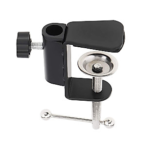 RTNLIT Universal C Shape Table Mount Clamp for Microphone Suspension Boom Scissor Arm Stand Holder with Adjustable Positioning Screw, Fits up to 1.77"/4.5cm Desktop Thickness-Black