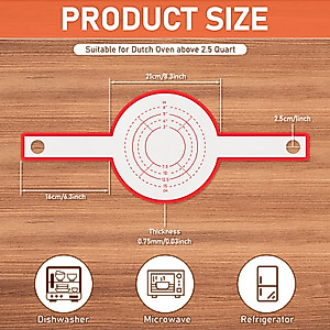 Rtteri 4 Pcs Silicone Bread Sling Baking Mat for Dutch Oven Sourdough Bread Baking Supplies 8.3 Inch Dutch Oven Liners Nonstick Reusable Heat Resistant Bread Pad with Long Handle and Pastry Brush