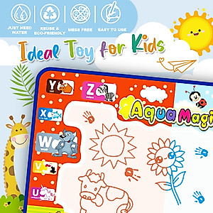YEEBAY Water Doodle Mat,Learing Toys for 3,4 Year Old Girls/Boys - Mess Free Painting Writing Doodle Activity Mat - Ideal Gifts for Aged 3+ Toddler, Kids