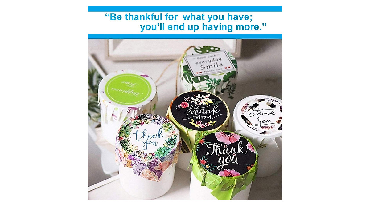 1000 PCS Thank You Sticker Roll - 8 Unique Designs