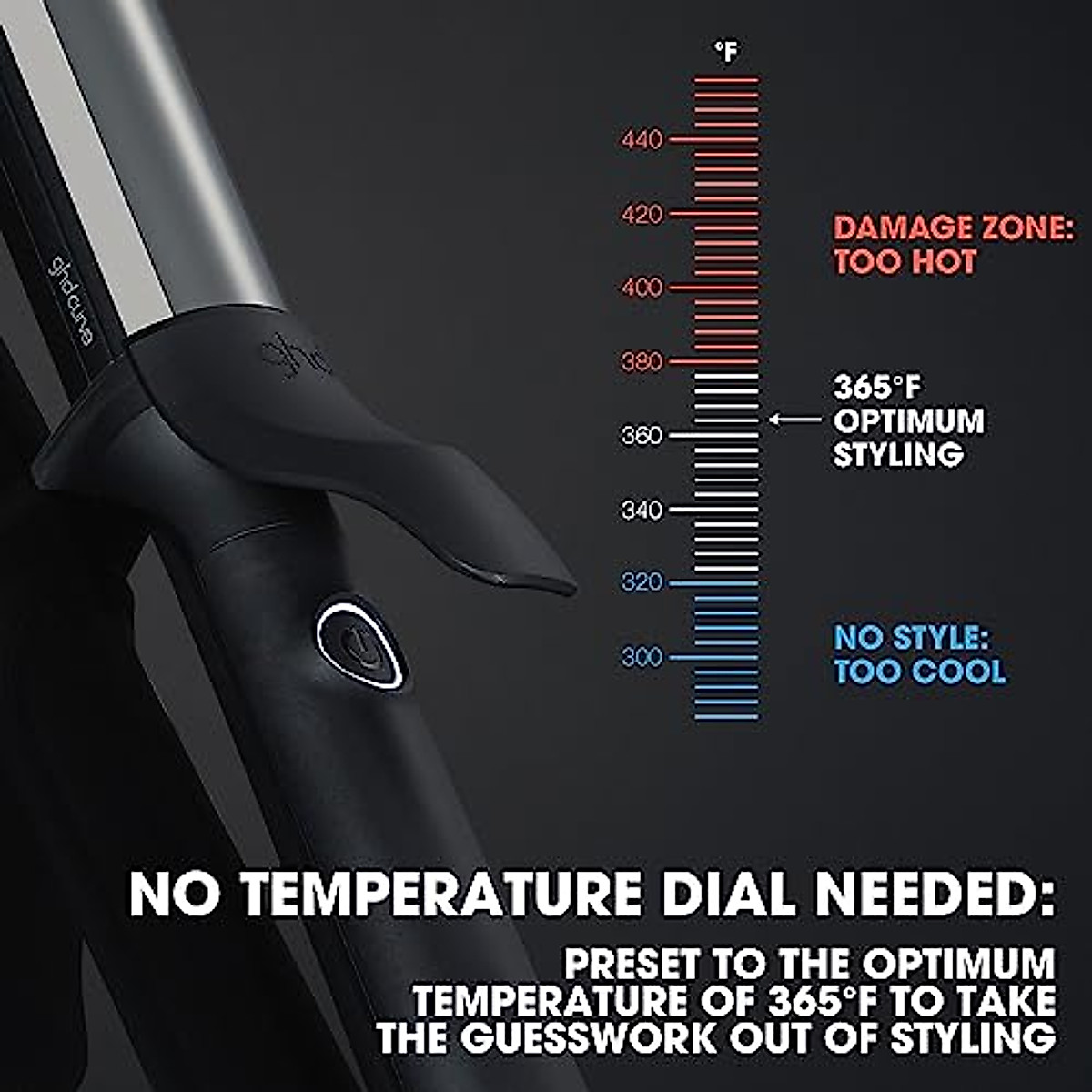 ghd Soft Curl Hair Curling Iron ― 1.25" Hair Curler, Professional Styling Tool with Safer-for-Hair Styling Tool Temperature, Perfect for Longer Hair or Voluminous Styles ― Black