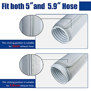Wintcomfort Portable Air Conditioner Hose Cover Wrap for 5" & 5.9" Diameter Exhaust Hoses Tube, Insulated AC Hose Duct Vent Cover Sleeve, Gray