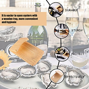 Oyster Opener Clamp, Oyster Shelling Holder Wood, Ergonomic Hand Guard Oyster Shelling Tool, Portable Seafood Tools Suitable for Parties, Picnics