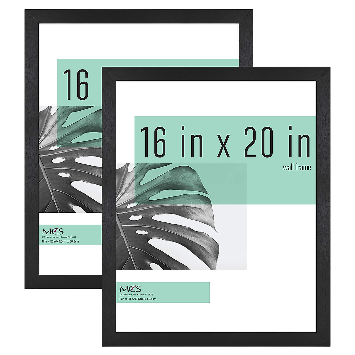 MCS Studio Gallery 16x20 Poster Frame Black Woodgrain, Vertical & Horizontal Wall Hanging Large Picture Frame for Photos, Posters & Art Prints (2-Pack)