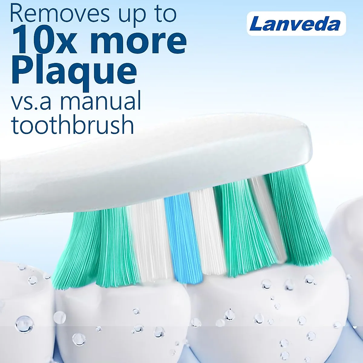 Lanveda 12 Pack Replacement Toothbrush Heads Compatible with Philips Sonicare Replacement Brush Heads, Replacement Heads Compatible with Philips Sonicare 4100 5300 Electric Toothbrush HX3681, White