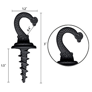 diplambr Swag Driller Hooks Heavy Duty Swag Hook Ceiling Hook Wall Hook Indoor Outdoor for Hanging Plants Chandelier etc. (2, Black)