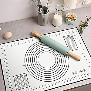 KUFUNG Silicone Baking Mats Non-Slip Pastry Mat Countertop Protector Fondant Mat for Rolling Dough Pie Crust Pizza and Cookies (24 x 16 Inch, Black)