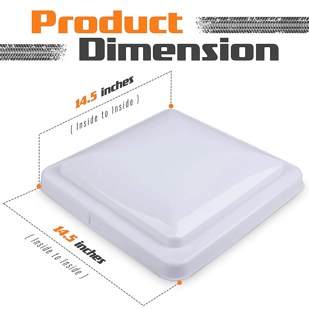 Camp'N 14" Universal RV, Trailer, Camper, Motorhome Roof Vent Cover - Vent Lid Replacement (White 1 Pack)