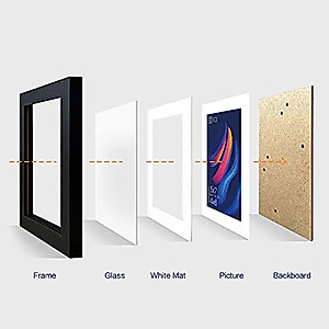 VCK 5x7 Picture Frame Set of 2 - Black, Textured Exclusive Wooden Photo Frames with HD Glass | Matted to 4x6 or 5x7 without Mat | Table Display or Wall Hanging