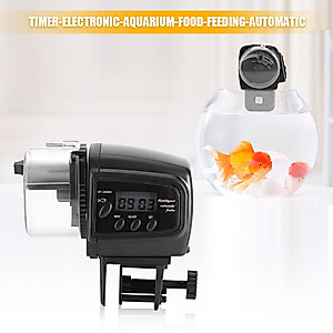 Yosoo Automatic Fish Feeder Turtle Feeder for Aquarium Fish Tank Vacation Weekend Fish Food Dispenser with Automatic Digital Timer for Flake Pellets Aquarium Fish Tank (Not Included Batteries)