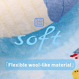 Soft Round ABC Rug for Kids Room,5.2 ft Washable Circle Nursery Rug,Non-Slip Whale Alphabet Baby Kids Rug Carpet for Nursery Playroom Bedroom Kids Room Decor