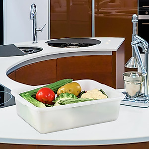 Guankan 4-Pack 8 L Commercial Plastic Bus Tub Box, Small Dish Pan Tub, White