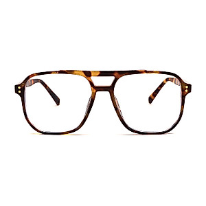 FEISEDY Blue Light Blocking Glasses Fake Nerd Clear Square Computer Lightweight Pilot Glasses Frame Oversized B2866