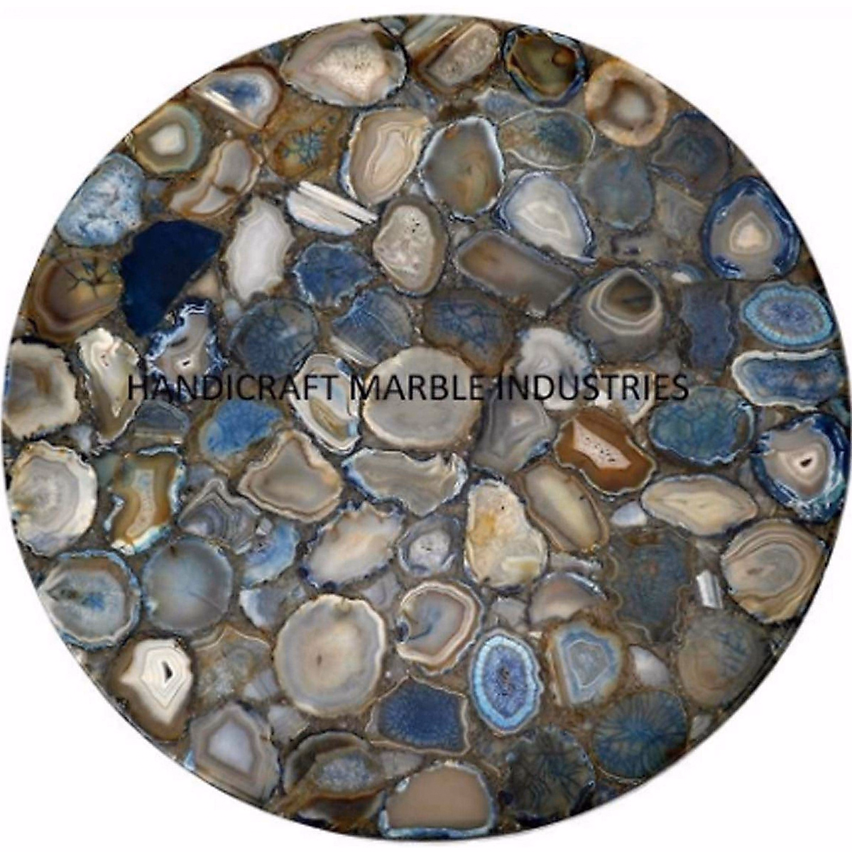 Round Agate Dinning Table 12", Round Coffee Table, Agate Table Top, Agate Coffee Table, Agate Side Table, Grey Agate Geode Table, Turkish Agate