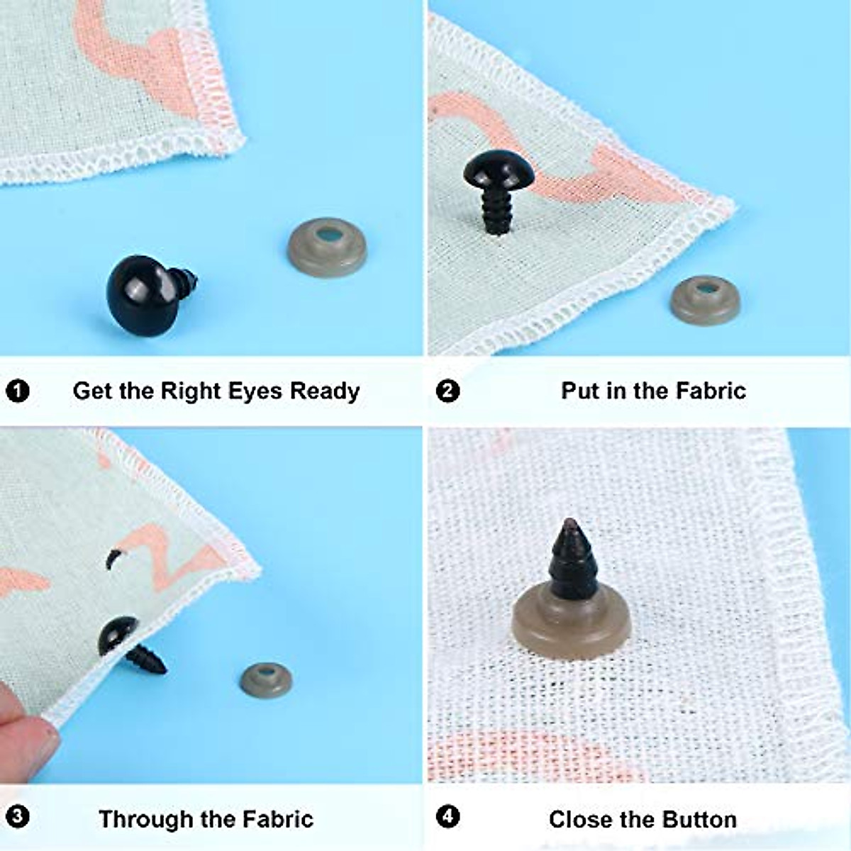 120PCS Plastic Safety Crochet Eyes Bulk with 120PCS Washers for Crochet Crafts (0.24Inch/6mm)