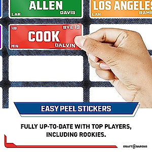 Fantasy Football Draft Board 2023-2024 Kit – Extra Large Set with 496 Player Labels – Premium Color Edition