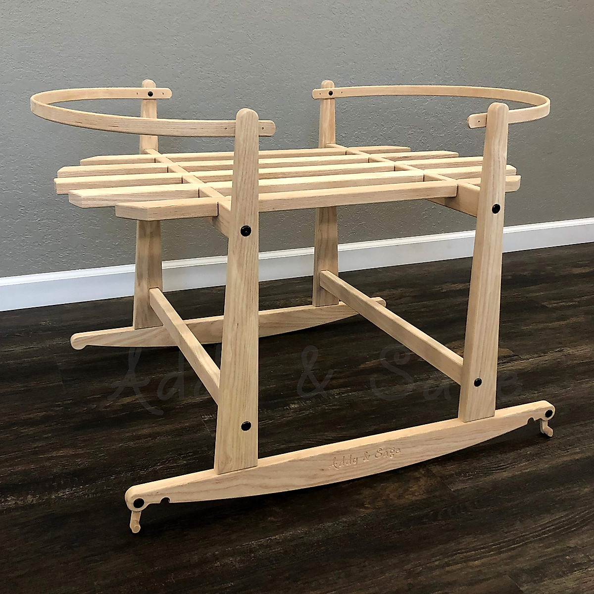2 in 1 Natural Rocking Stand for 20" W Baskets - with Brakes (Read All Product Details)