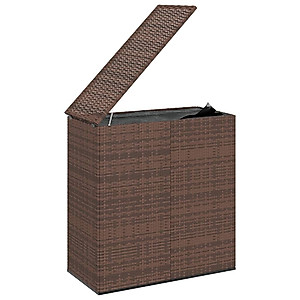 TIFITGO Asomie Patio Cushion Box PE Rattan Brown Indoor stockage bin home chest house tank Outdoor Furniture Outdoor Storage Boxes US Stock Fast Shipment Brown