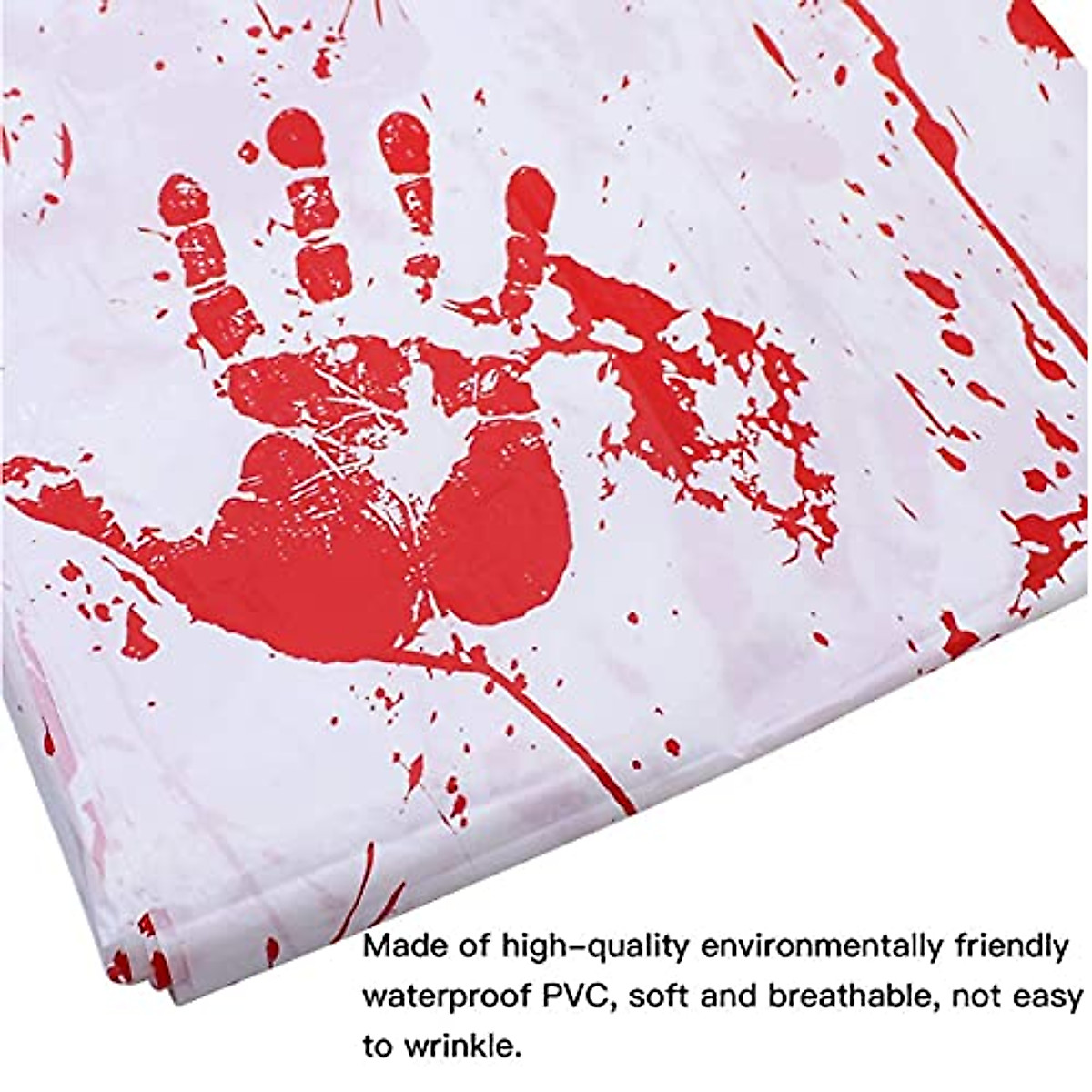 Halloween Bloody Tableware Set Party Decoration Supplies - Zombie Bloody Decorations Handprints Paper Cake Plates Napkins Plastic Tablecovers