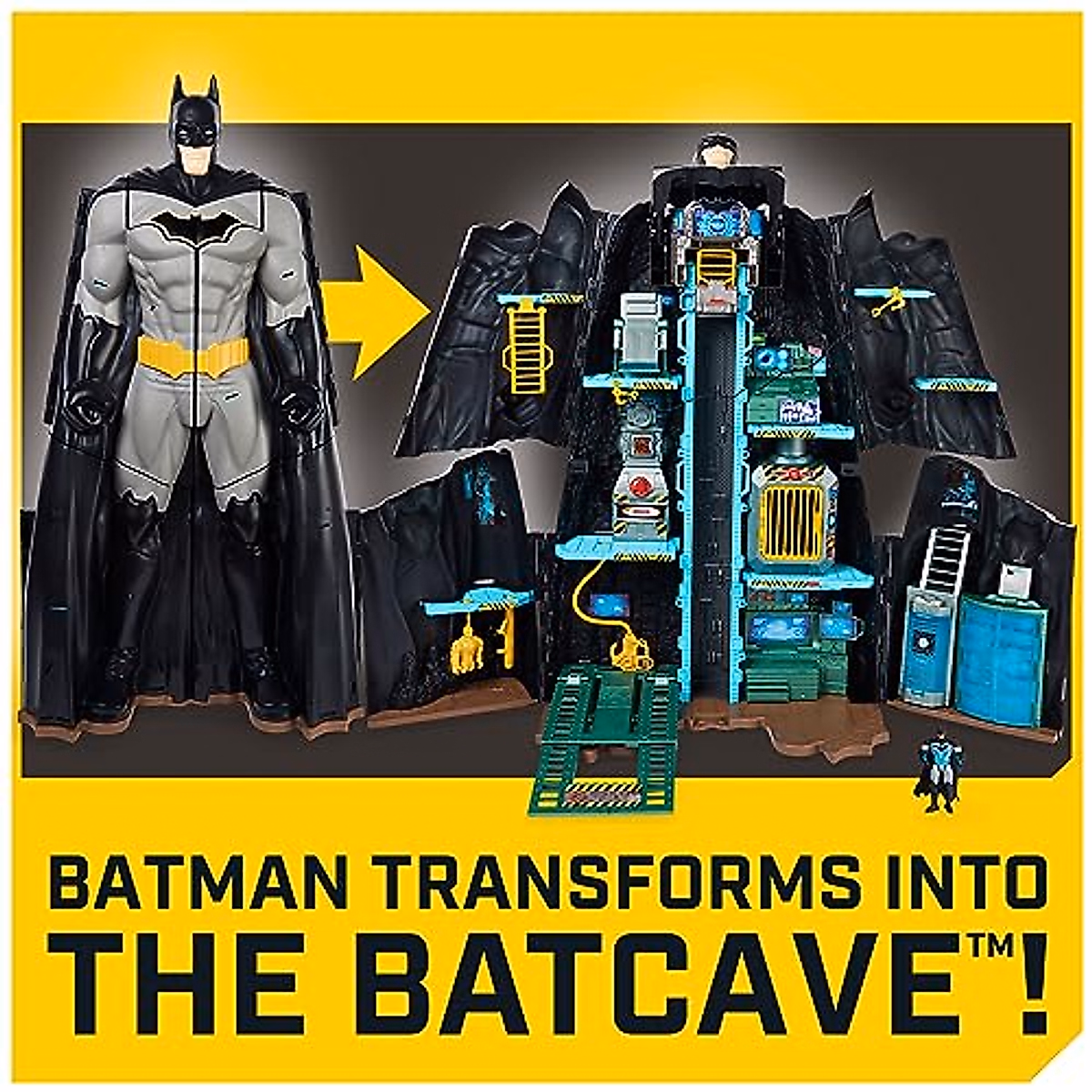 Batman, Bat-Tech Batcave, Giant Transforming Playset with Exclusive 4” Batman Figure and Accessories, Kids Toys for Boys Aged 4 and Up