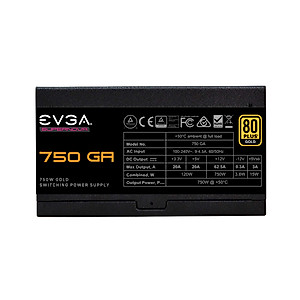 EVGA 220-GA-0750-X1 Super Nova 750 Ga, 80 Plus Gold 750W, Fully Modular, ECO Mode with Dbb Fan, 10 Year Warranty, Compact 150mm Size, Power Supply