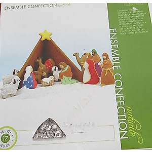 Fox Run Nativity Scene Cookie Cutter Bake Set and Icing Kit for Christmas Gingerbread, 21-Piece, Metallic