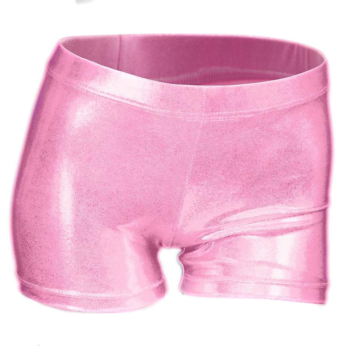 ZIZI Little Big Girls Sparkle Dance Tumbling Basketball Gymnastics Pink Short,120CM(6X-7Years)