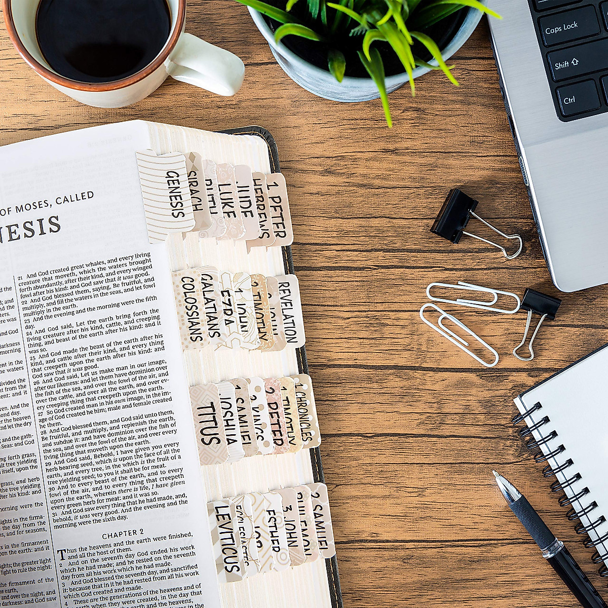 Mr. Pen- Bible Tabs for Catholic or Other Bibles, 75 Tabs, Laminated, Bible Journaling Supplies, Bible Tabs Old and New Testament, Bible Tabs for Women, Bible Tabs for Journaling Bible