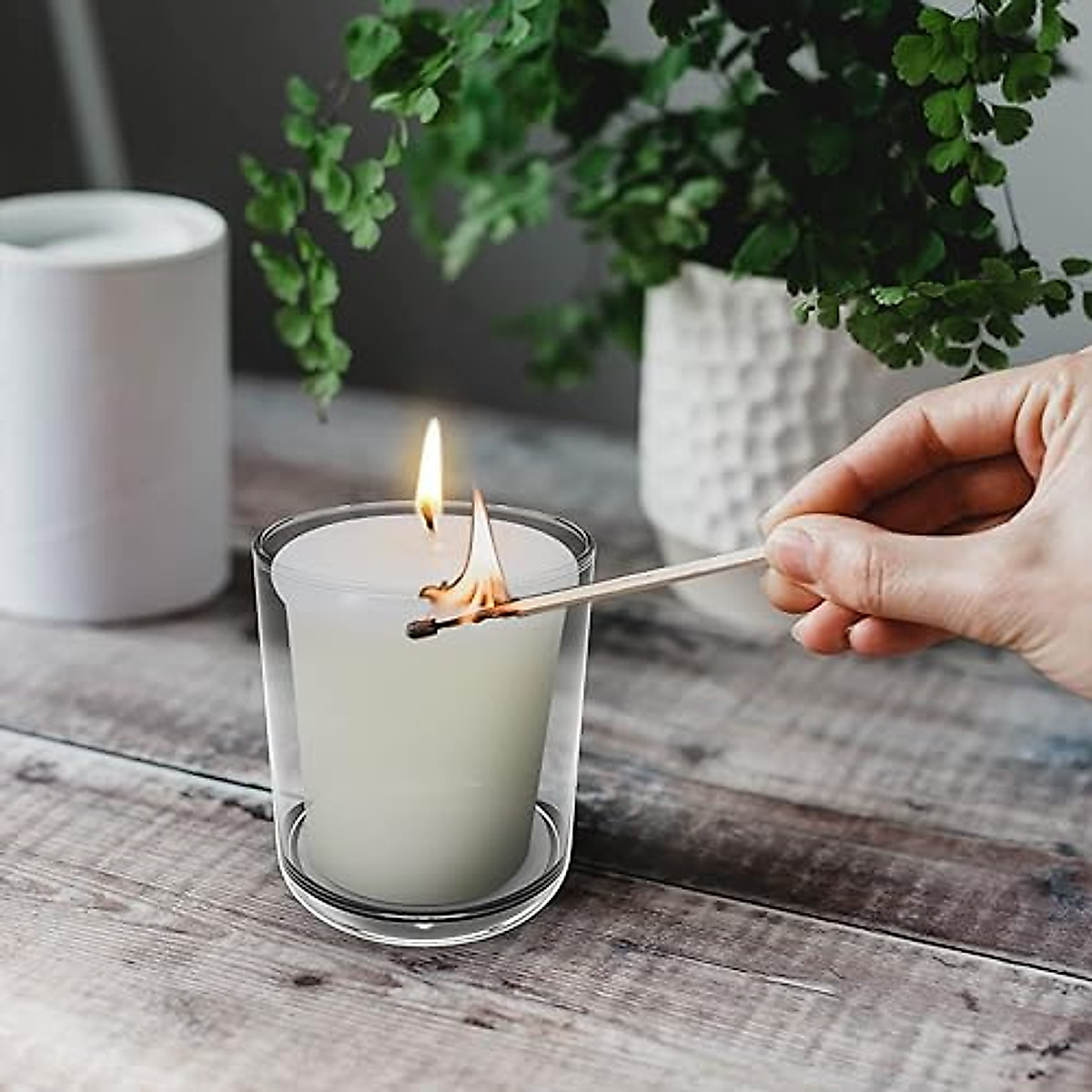 ionlywax Ivory Votive Candles Set of 12 Bulk Unscented Small Off-White Votives for Table Ceterpieces, Wedding, Party, Home 12 x 2.0oz