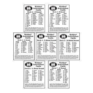 Super Duper Publications | Set of 7 Webber® Articulation Card Decks (Bundle Set 1) | Educational Learning Resource for Children | Flashcards for Speech Therapy