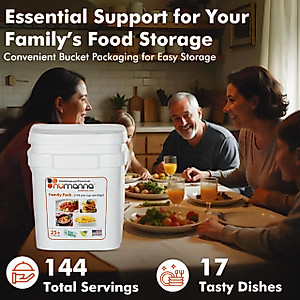 NuManna Family Pack Bucket 144 Servings Family Food Stockpile Emergency Preparedness Easy to Prepare Nutritious Meals Non-Gmo, No Added Preservatives Made In USA 25+ Year Shelf Life