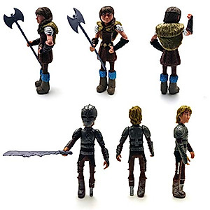 Toysvill Vikings - Action Figures - Hiccup, Astrid, Stoick, Gobber, Snotlout, Fishlegs, Tuffnut & Ruffnut Toys (Set of 8 pcs)
