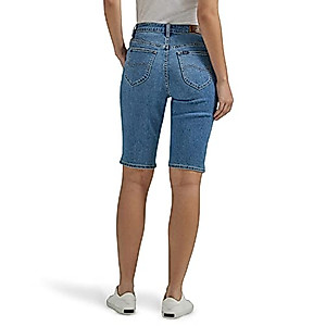 Lee Women's Legendary Mid-Rise Regular Fit Denim Bermuda Short, Aphros, 16 Reg