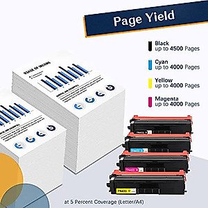 Colorking Compatible Toner Cartridge Replacement for Brother TN433 TN-433 TN433BK TN431 Toner for Brother HL-L8360CDW HL-L8360CDWT MFC-L8900CDW HL-L8260CDW MFC-L8610CDW MFC-L9570CDW Printer(4 Pack)