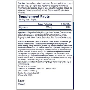 Phillips' Laxative Caplets, With Naturally Sourced Magnesium Supplement for Gentle Relief of Occasional Constipation, Cramp and Stimulant Free Laxatives, 100 Caplets