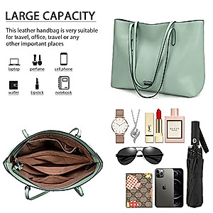 K.EYRE Women's Soft Faux Leather Tote Bag Purse Handbags Wallet Tote Shoulder Bag Purse Large Capacity