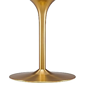 Modway Pursuit 40" Round Mid-Century Modern Pedestal Dining Table in White Gold