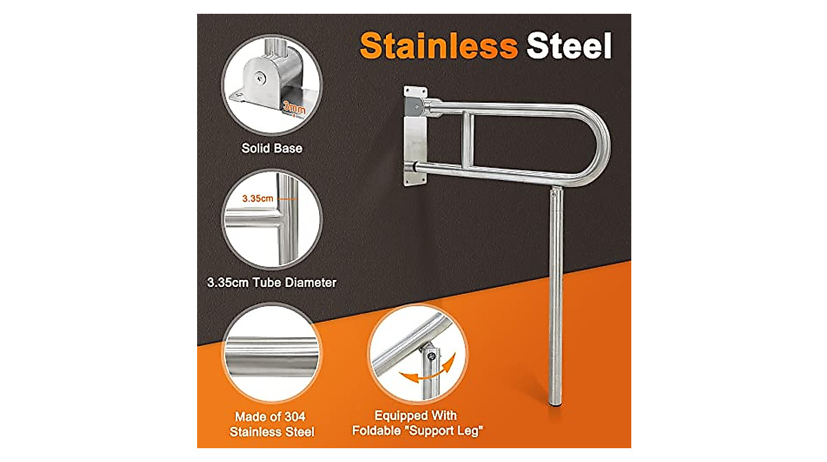 Flip Up Grab Bars for Elderly - Space-Saving Safety