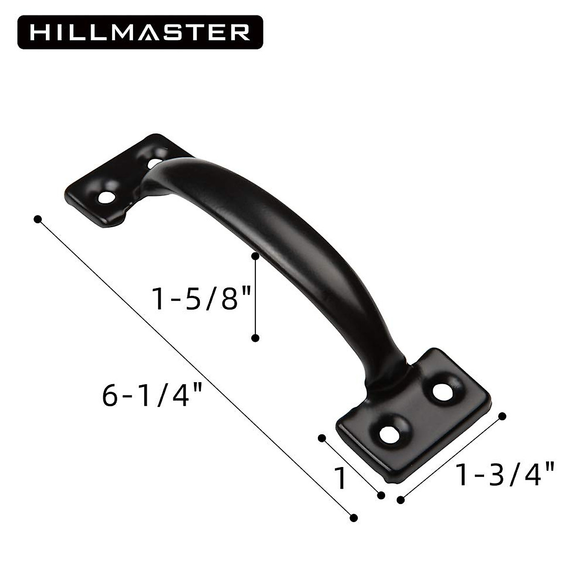 HILLMASTER Heavy Duty Gate Latch Door Handle Hardware Kit for Wooden Fence, Self-Closing Gate Latch with Pull String, Decorative Metal Gate Pull Handle, 2 Pack 6in T-Strap Gate Hinges, Black Finish