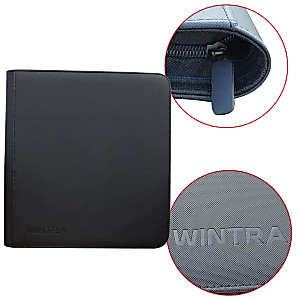 WINTRA 12-Pocket Black Double-Sided Trading Card Album, Side Loading Premium Card Binder, 720 Pockets Binder for Standard Trading and Sports Cards