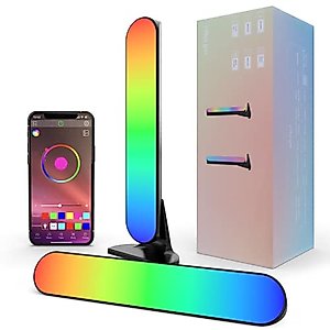 sylvwin Smart Led Light Bars,RGB Color Changing Gaming Lights with Music Sync,Ambiance Backlights with Bluetooth APP Control for TV, Gaming,PC,Party,Entertainment and Room Decoration