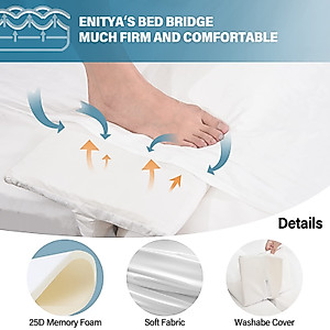 ENITYA Split King Gap Filler for Adjustable Bed,Bed Bridge-Twin to King Converter to King Making,Adjustable Mattress Bed Connector,for Stayover,Family Room and Vacation Rentals(75" L x 10" W)