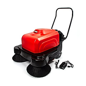 41.3" Walk Behind Industrial Floor Sweeper, Battery-Operated, Triple Brush, 64500 sqft/h