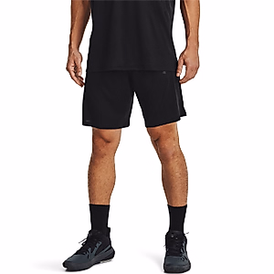 Under Armour Men's Baseline Basketball 10-Inch Shorts, Black (001)/White, Large