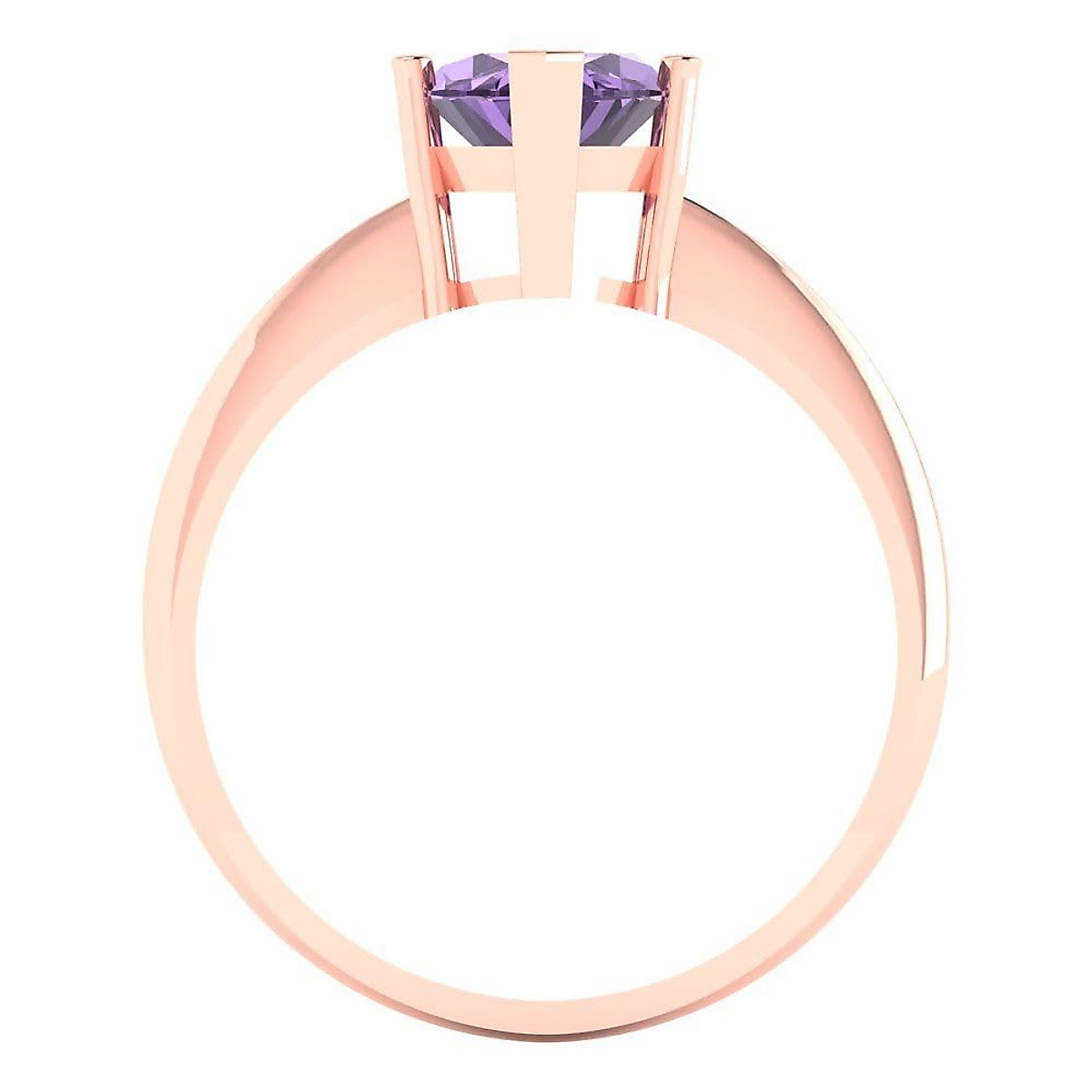 Clara Pucci 2.55 ct Marquise Cut Custom Engraving Solitaire Simulated Alexandrite Classic Statement Art Deco Ring 14k Rose Gold Size 6.5