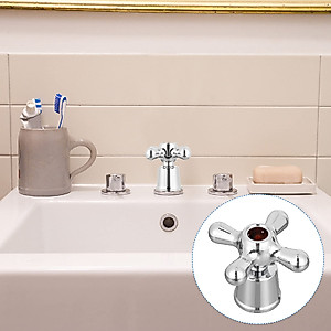 DOITOOL Single Handle Kitchen Faucet 5pcs Faucet Handle Plastic Cold and Hot Water Tape Lever Replacement Handle for Shower Bathtub Sink Basin Faucet Fittings Kitchen Faucet Handles