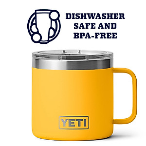 YETI Stainless Steel Rambler Drinking_Cup, Vacuum Insulated, with MagSlider Lid, 14 Ounces, Alpine Yellow