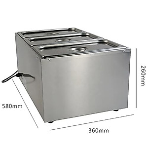 TsoLay Electric Commercial Food Warmer, Large Capacity 3 Pan Stainless Steel 1500W Electric Countertop Steam Table with Automatic Temperature Control, Faucet Design for Catering and Restaurants